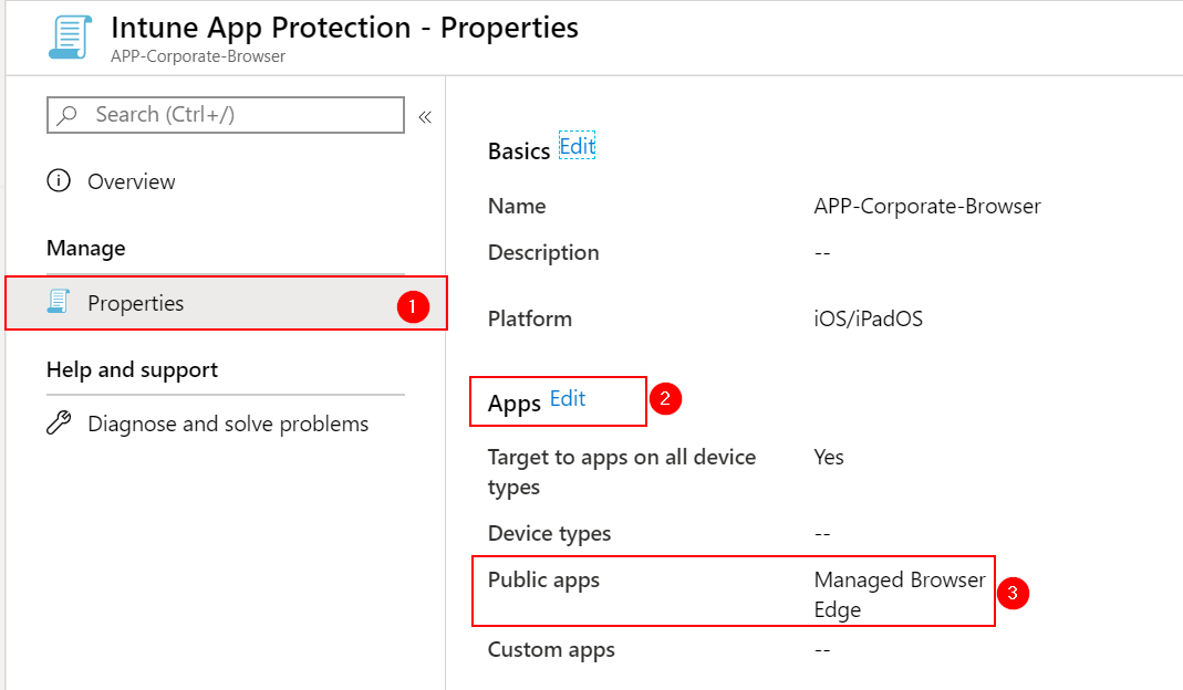 Intune - MEM - Configure Edge browser for iOS and Android